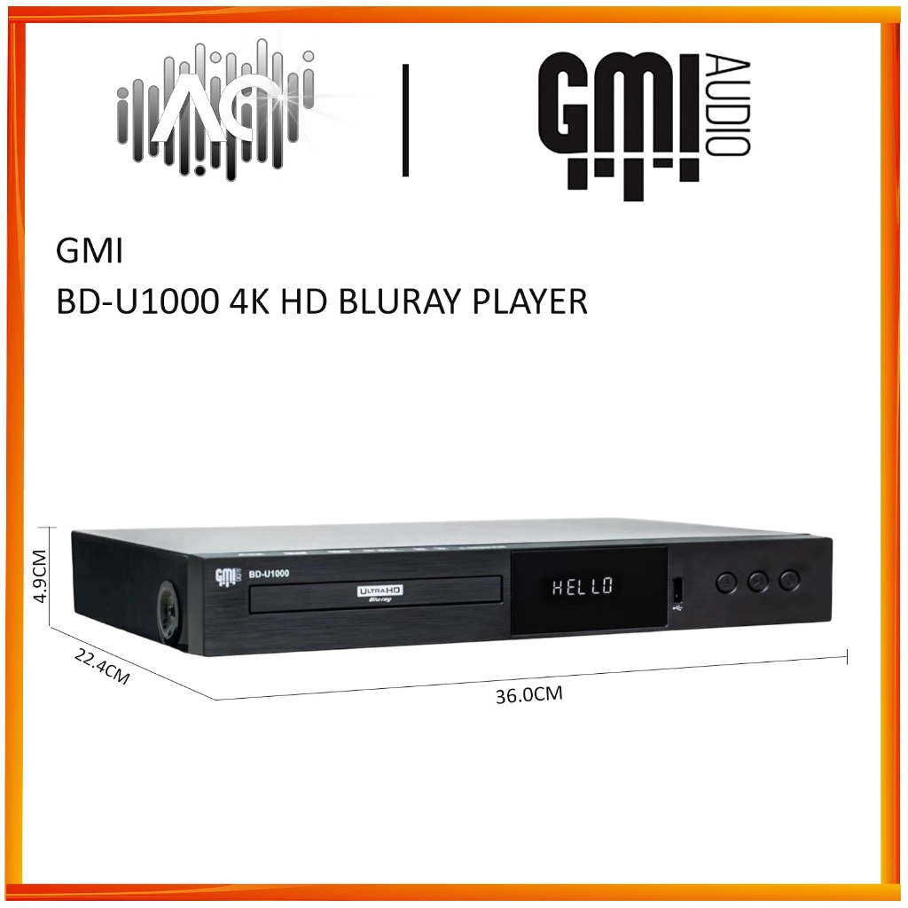 GMI Audio BD-U1000 4K Ultra HD Bluray Player Cinavia Free/Region Free ...