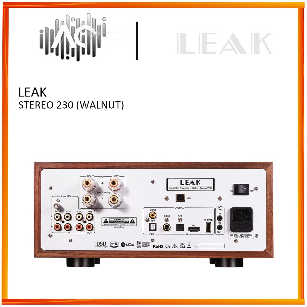 Leak Stereo 230 Integrated Amplifier - Walnut - Audio Concept
