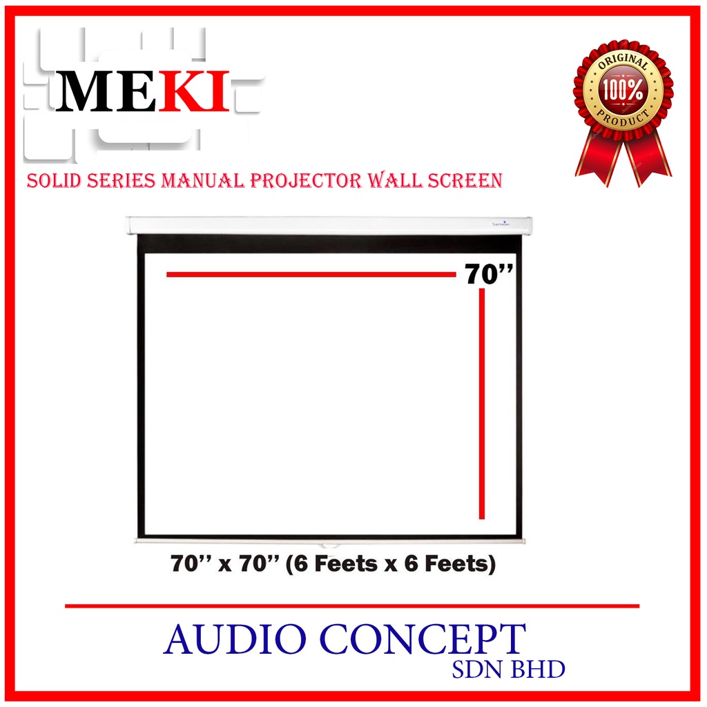 Meki Solid Series Manual Projector Wall Screen - Audio Concept