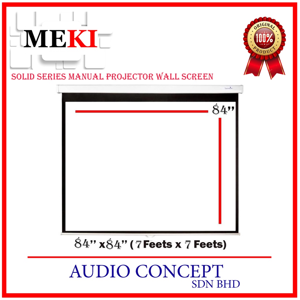 Meki Solid Series Manual Projector Wall Screen - Audio Concept