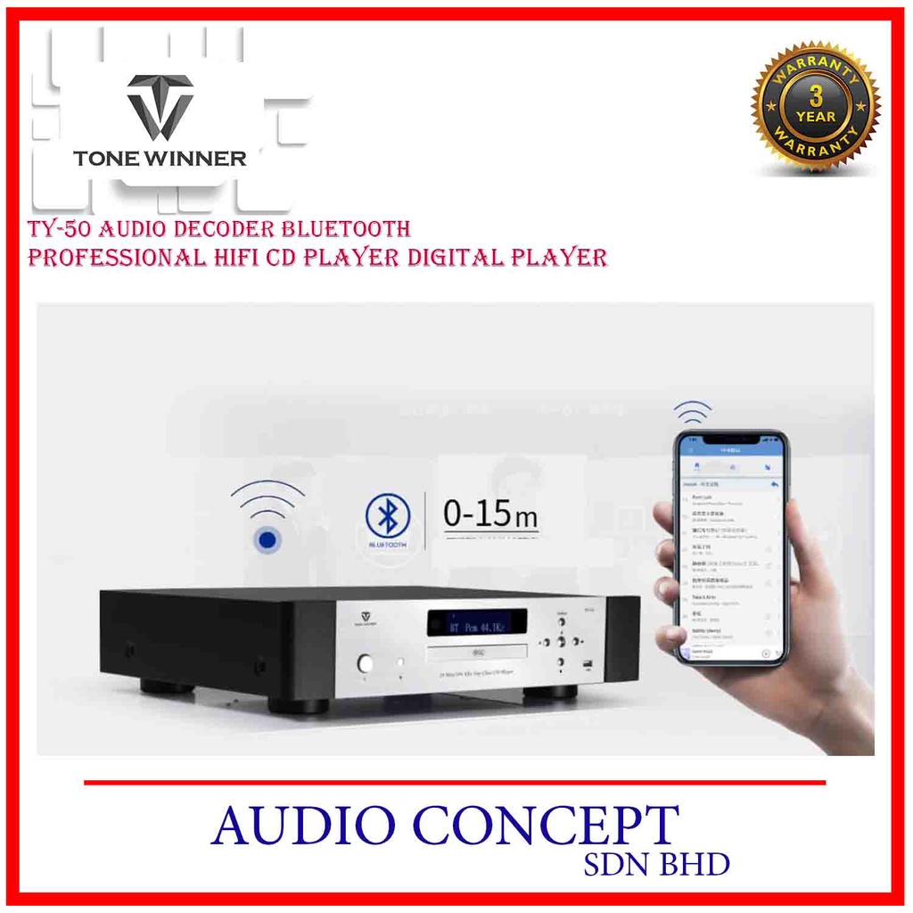 Tonewinner TY-50 Audio Decoder Bluetooth Professional HIFI CD Player ...