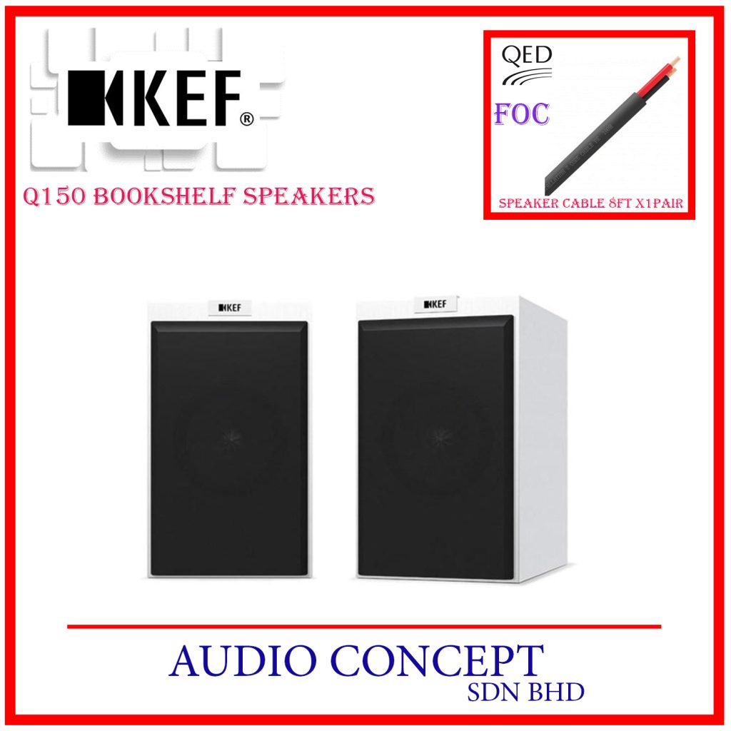 KEF Q150 Bookshelf Speaker (Black/White)+Free Gift - Audio Concept
