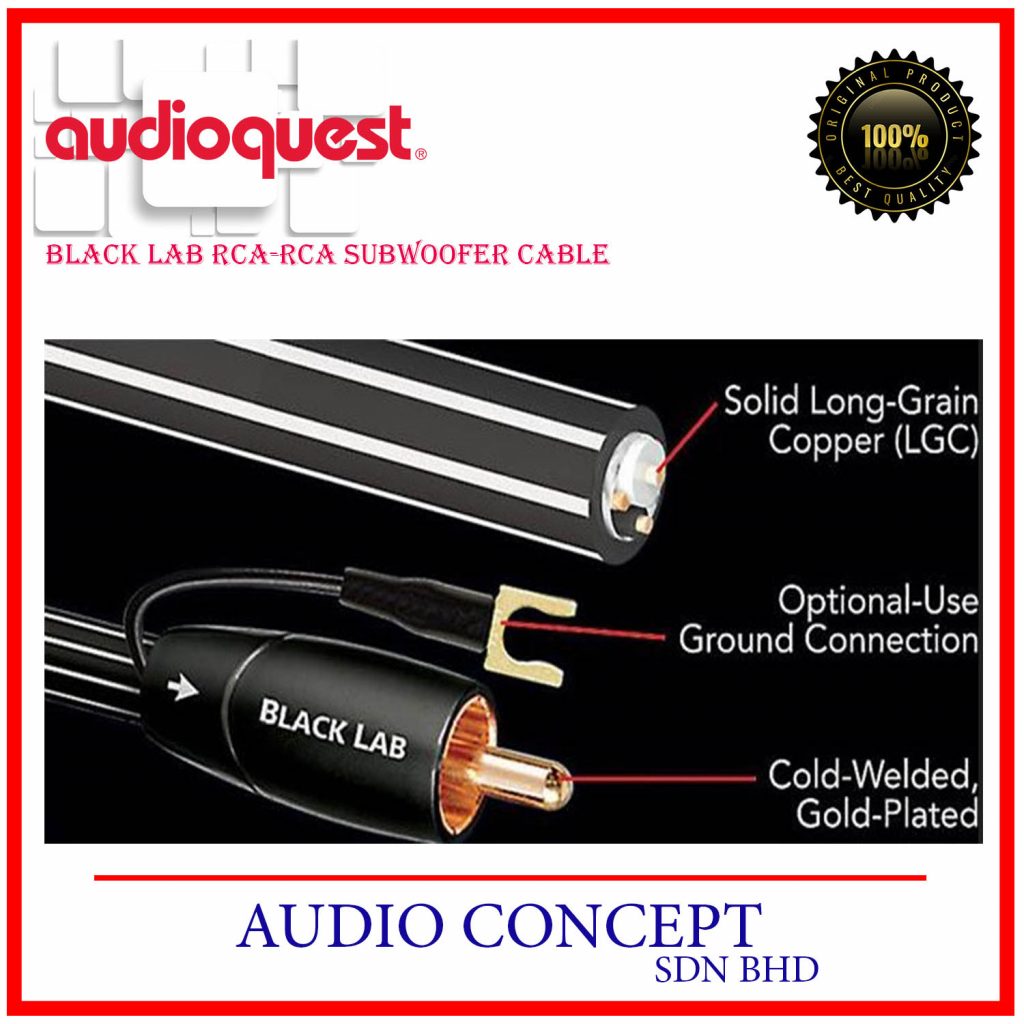 AudioQuest Black Lab Rca-Rca Subwoofer Cable - Audio Concept