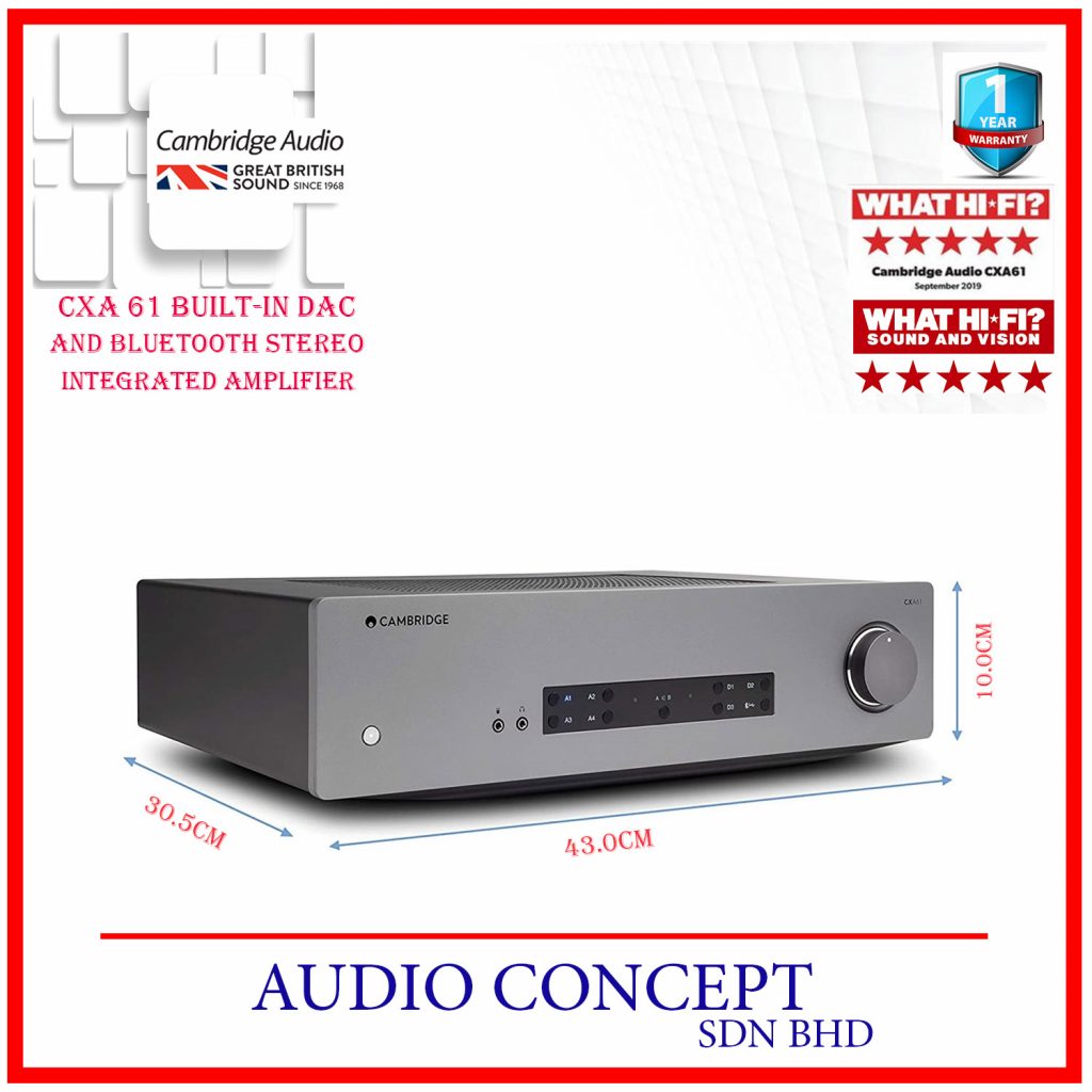 Cambridge Audio CXA61 Built-In DAC And Bluetooth Stereo Integrated Amplifier + Free Gift - Audio ...