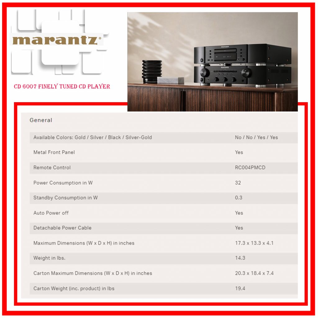 Marantz CD6007 CD Player - Audio Concept