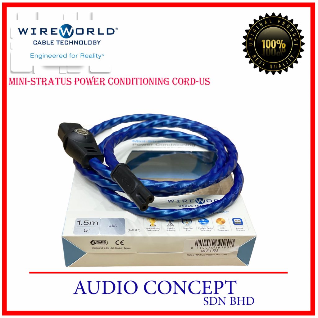 WireWorld Mini-Stratus Power Conditioning Cord (UK/US Type) - Audio Concept