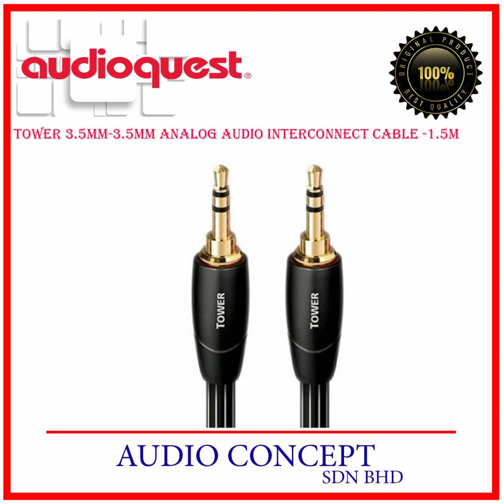 AudioQuest Tower 3.5mm-3.5mm Analog Audio Interconnect Cable-1.5Meter ...