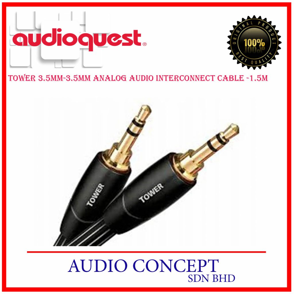 AudioQuest Tower 3.5mm-3.5mm Analog Audio Interconnect Cable-1.5Meter ...