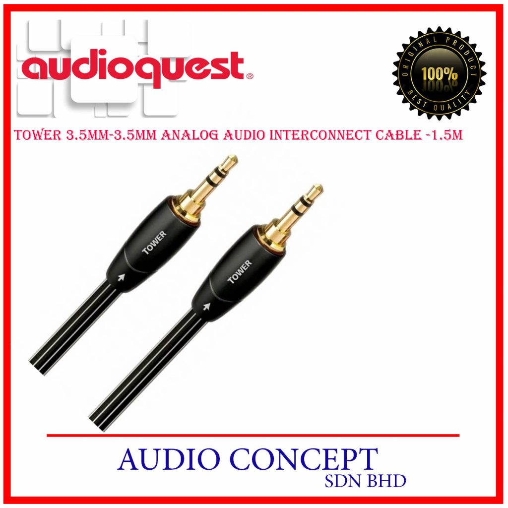 AudioQuest Tower 3.5mm-3.5mm Analog Audio Interconnect Cable-1.5Meter ...