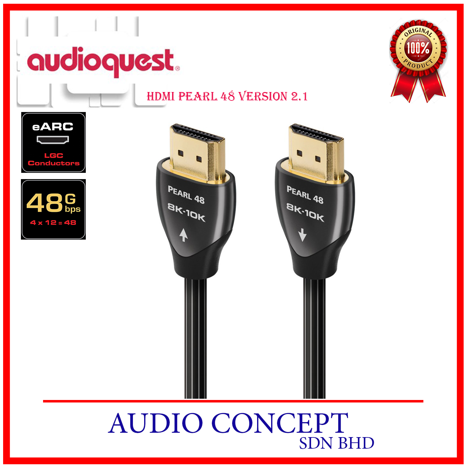AudioQuest Pearl 48 Version 2.1 HDMI Cable - Audio Concept
