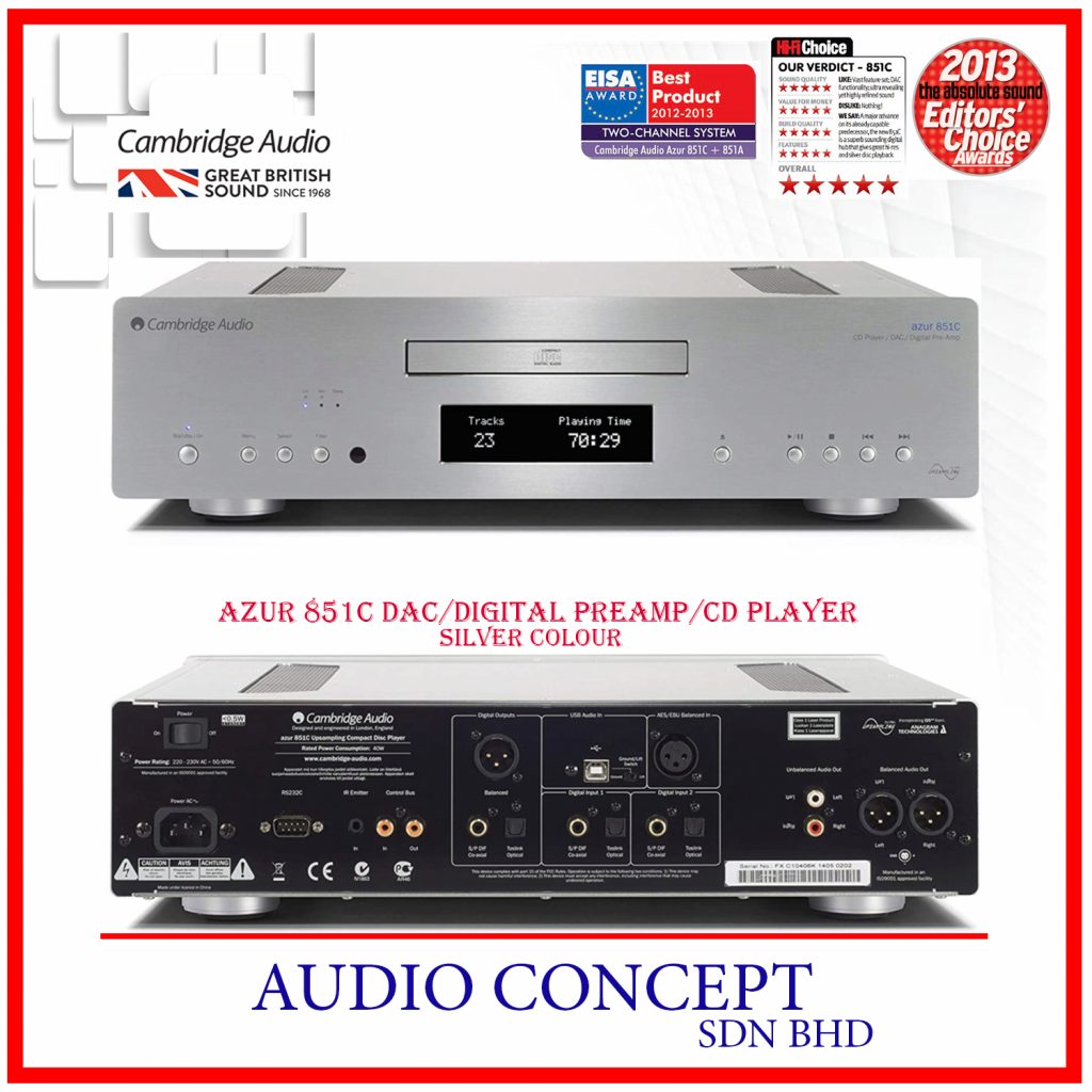Cambridge Audio Azur 851C DAC/ digital Preamp/ CD Player (Silver/Black ...