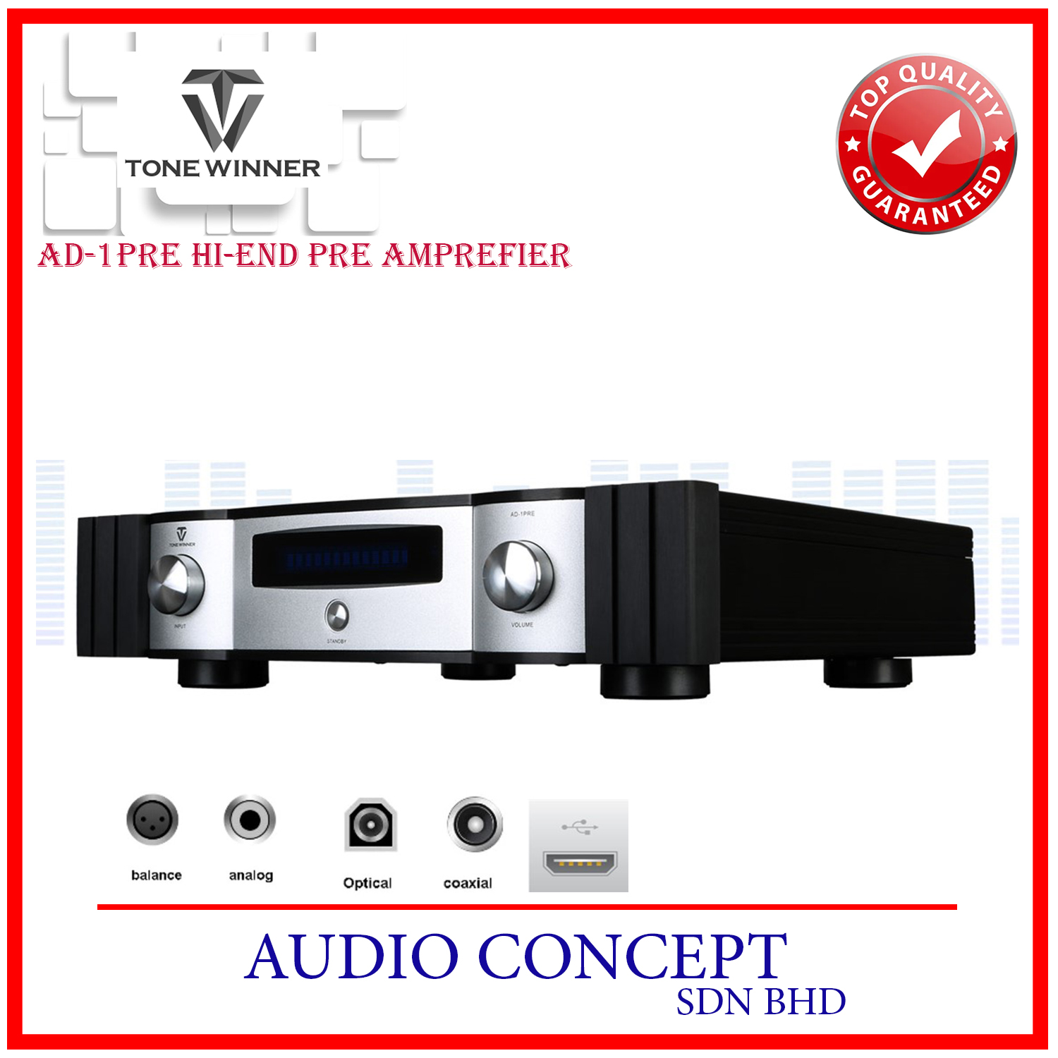 ToneWinner AD-1PRE Audiophile Preamp Decoding Pre-Amplifier - Audio Concept