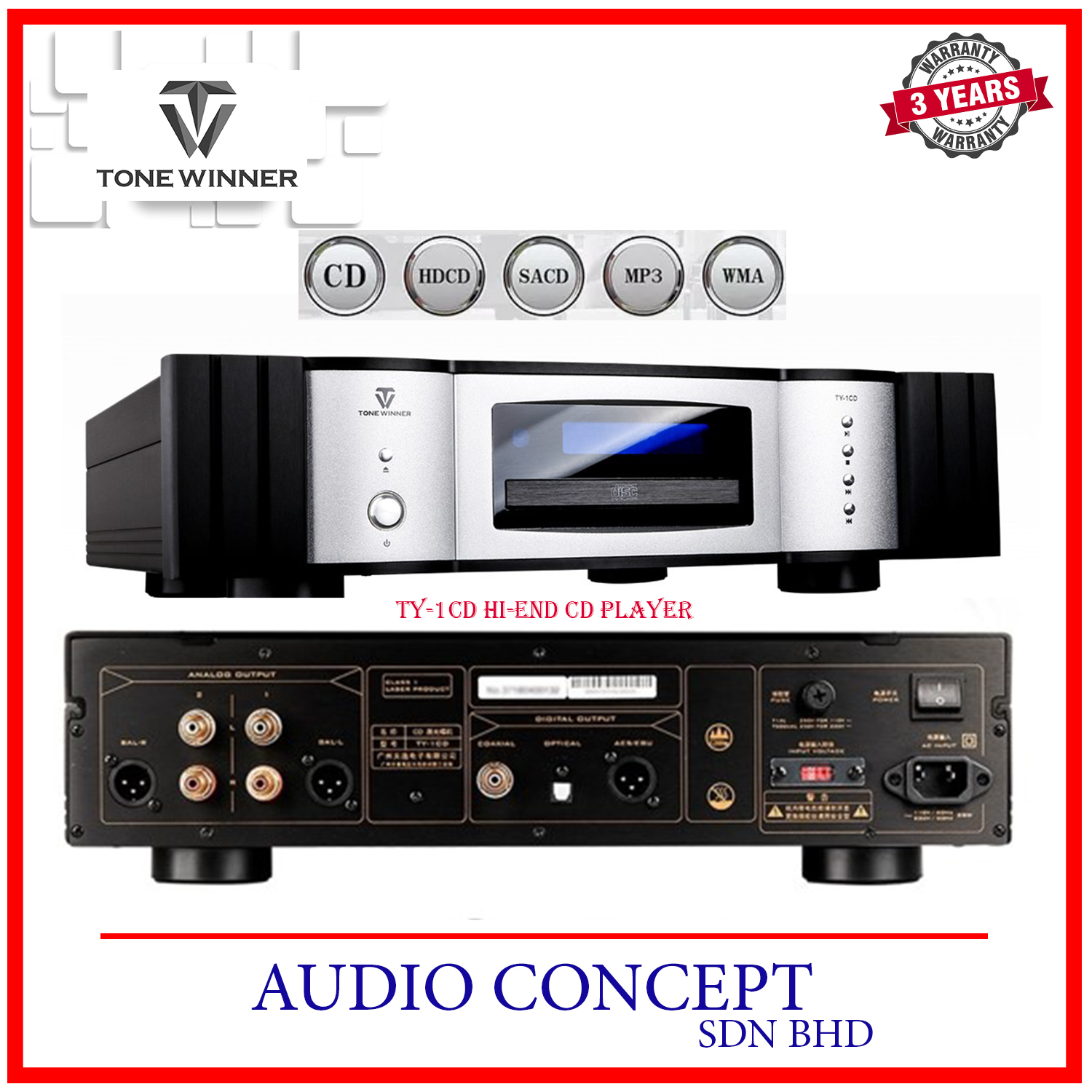ToneWinner TY-1 CD Hi-End CD Player - Audio Concept