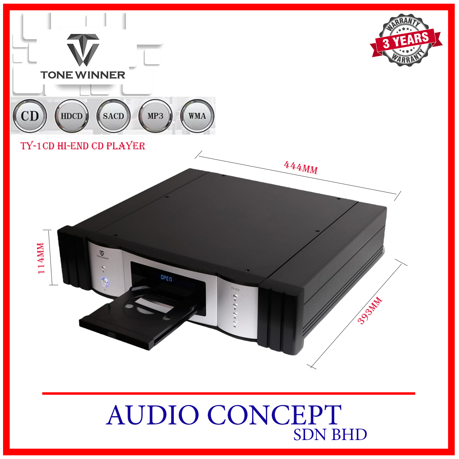ToneWinner TY-1 CD Hi-End CD Player - Audio Concept