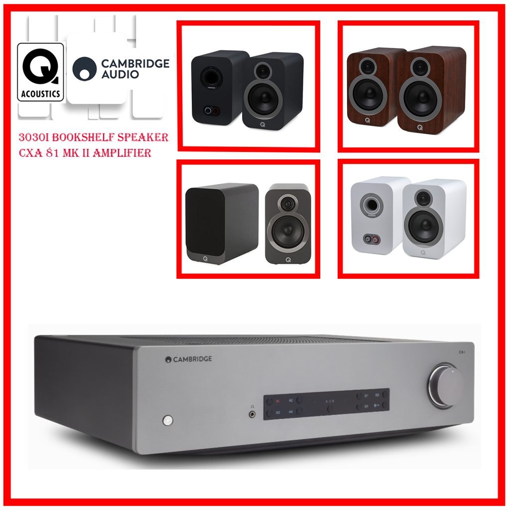 Cambridge Audio CXA81 MK II Amplifier + Q Acoustics 3030i Bookshelf ...