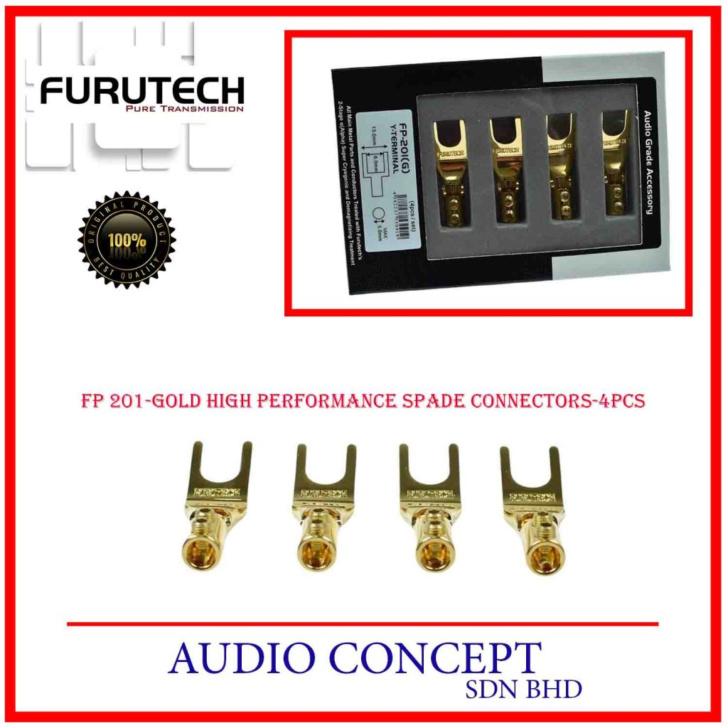 Furutech FP-201 (Gold) High Performance Spade Connectors (4 pcs ...