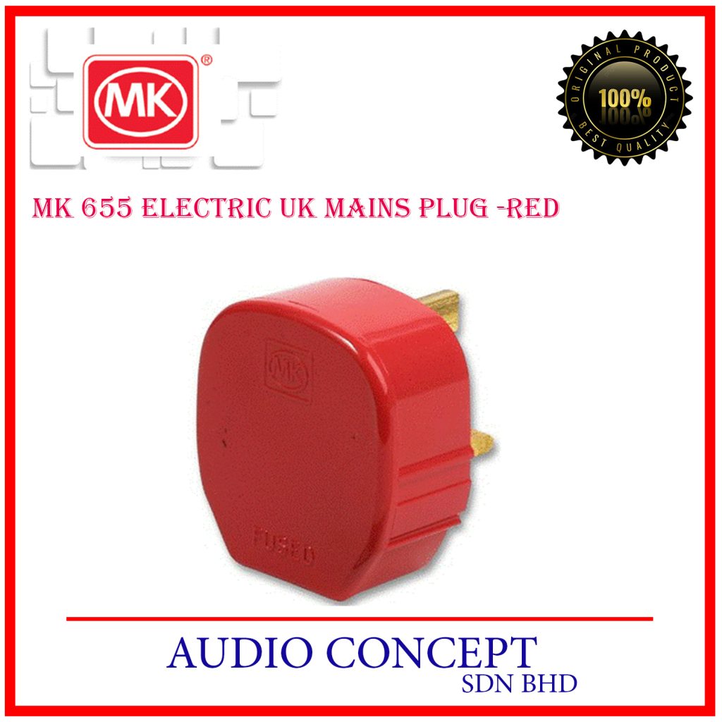 MK 655 Electric UK Mains Plug (RED) - Audio Concept
