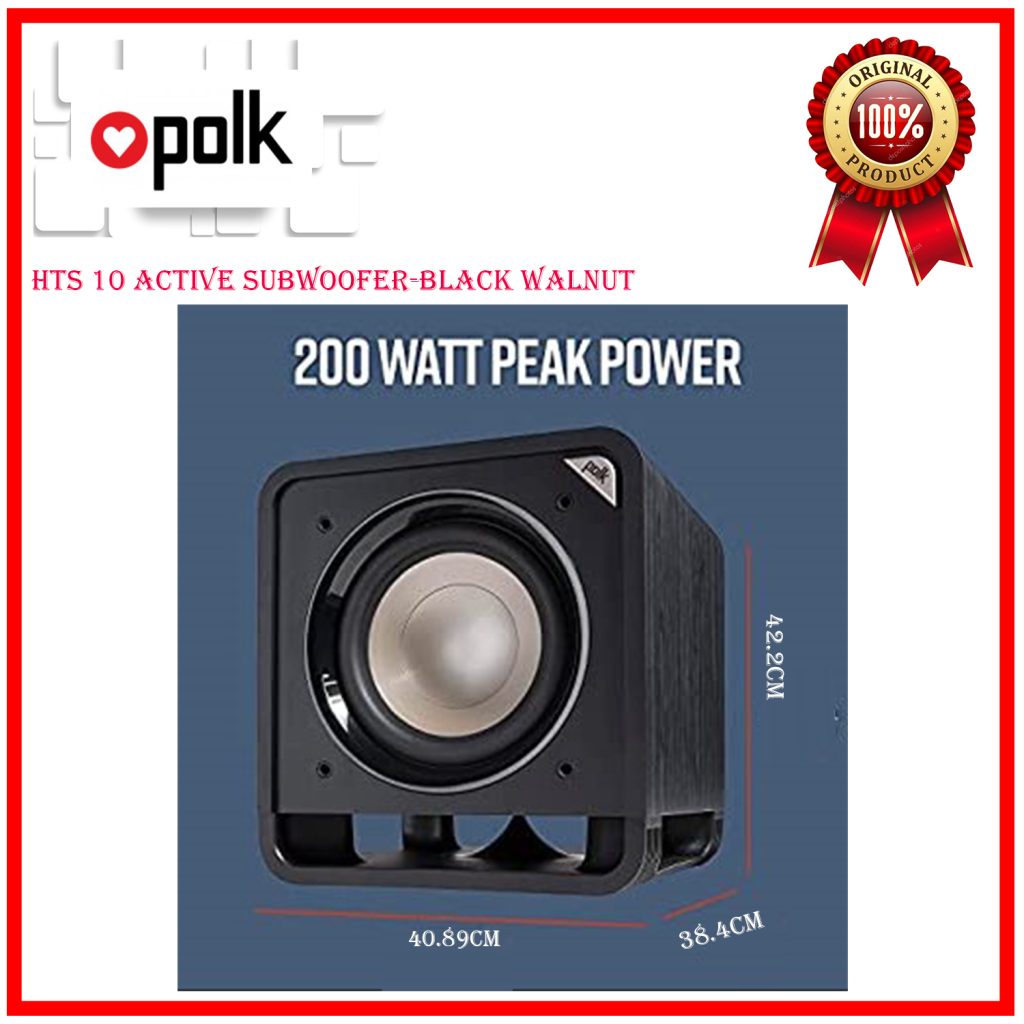 Polk Audio HTS 10 Powered Subwoofer (Washed Black Walnut)+Free Gift ...