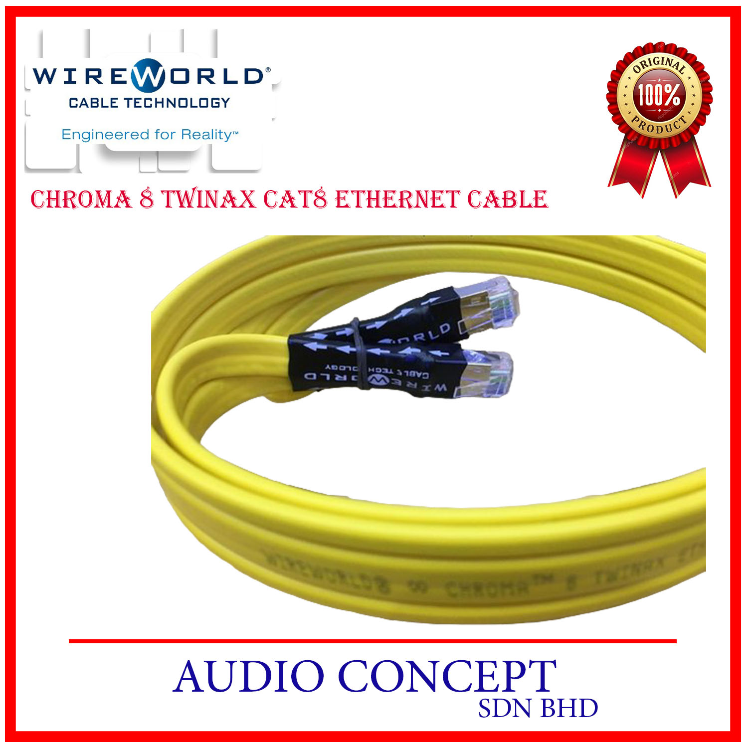 Wireworld Chroma 8 Twinax Cat8 Ethernet Cable ( 1/ 2Meter) - Audio Concept