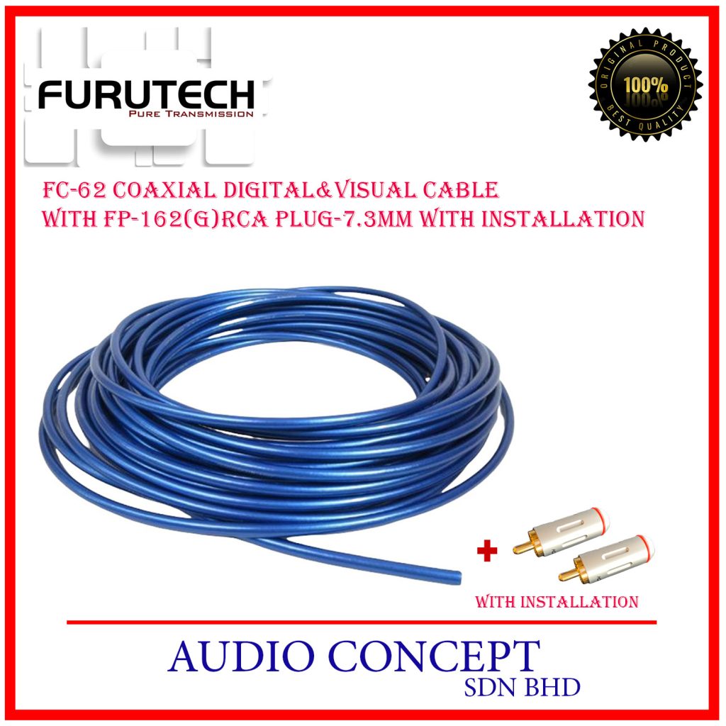 Furutech FC-62 Coaxial Digital & Visual Cable +FP-162(G) RCA Plug-7.3MM With Installation ...