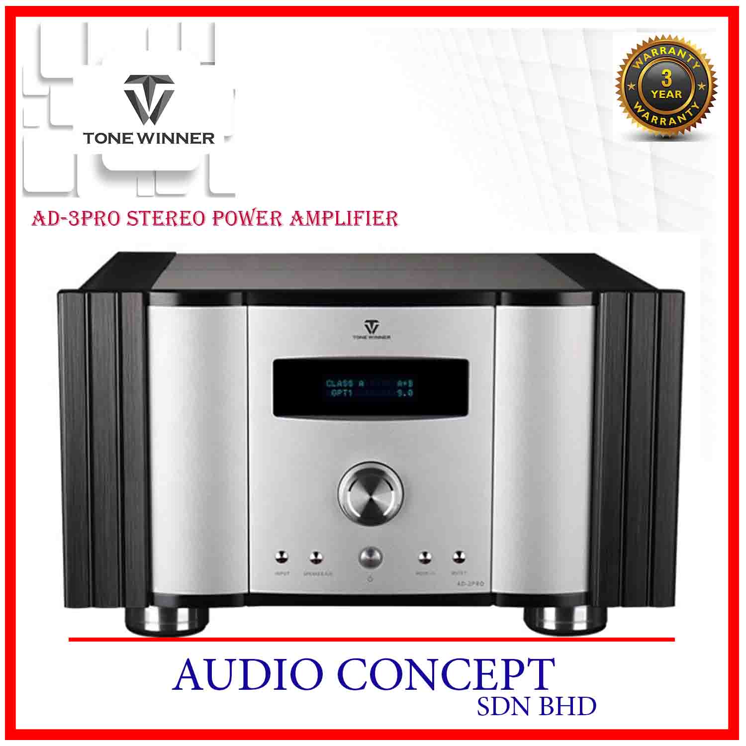 ToneWinner AD-3PRO Stereo Power Amplifier (Class A) - Audio Concept