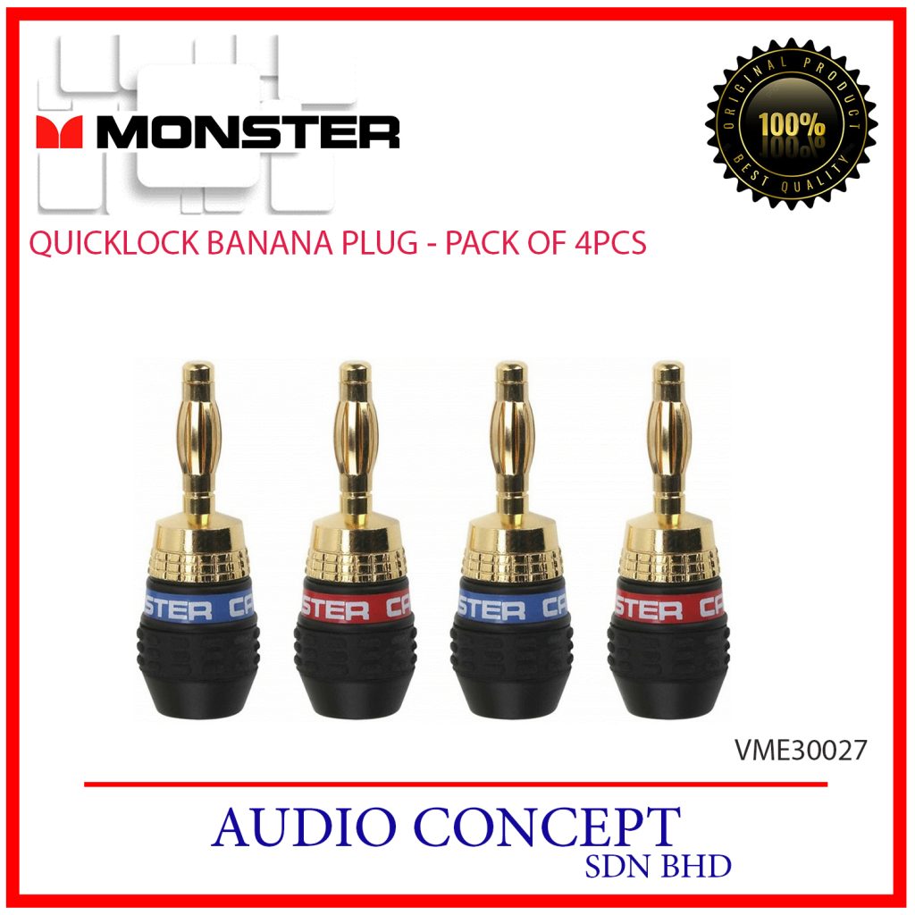 Monster QuickLock Banana Plug - (Pack of 4 Pcs) - Audio Concept