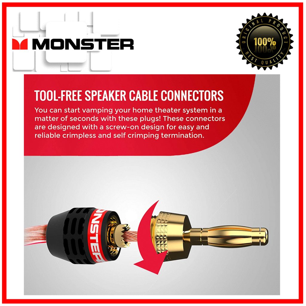 Monster QuickLock Banana Plug - (Pack of 4 Pcs) - Audio Concept