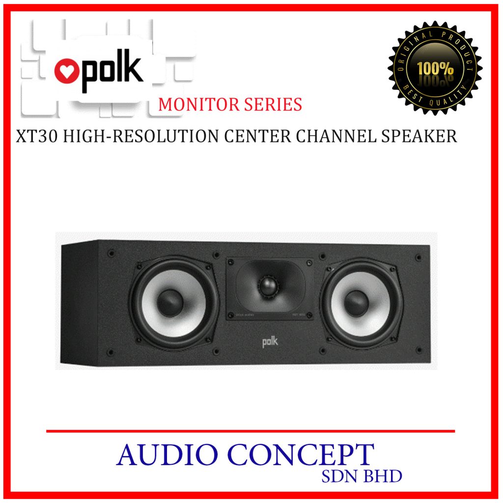 Polk Audio Monitor XT30 High-Resolution Center Channel Speaker - Audio ...