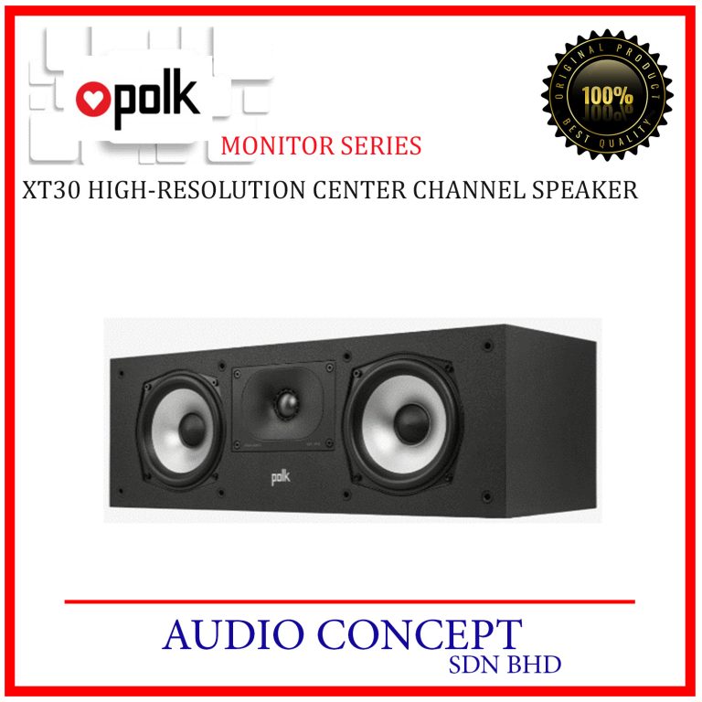 Polk Audio Monitor XT30 High-Resolution Center Channel Speaker - Audio ...