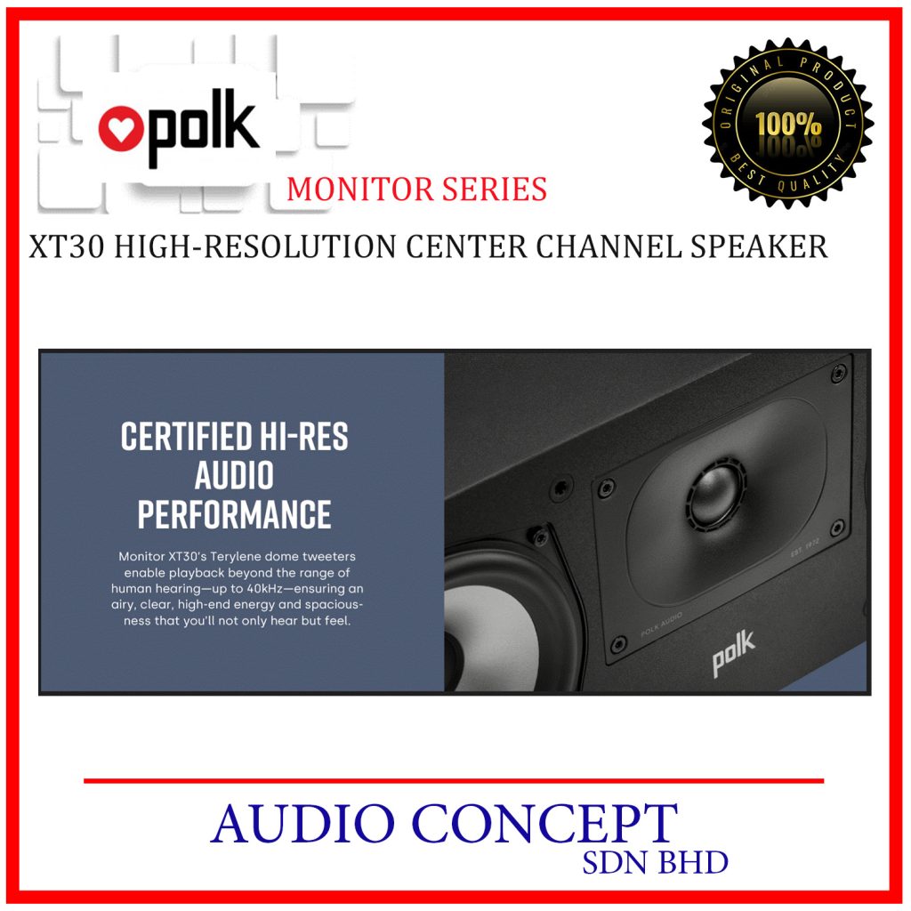 Polk Audio Monitor XT30 High-Resolution Center Channel Speaker - Audio ...