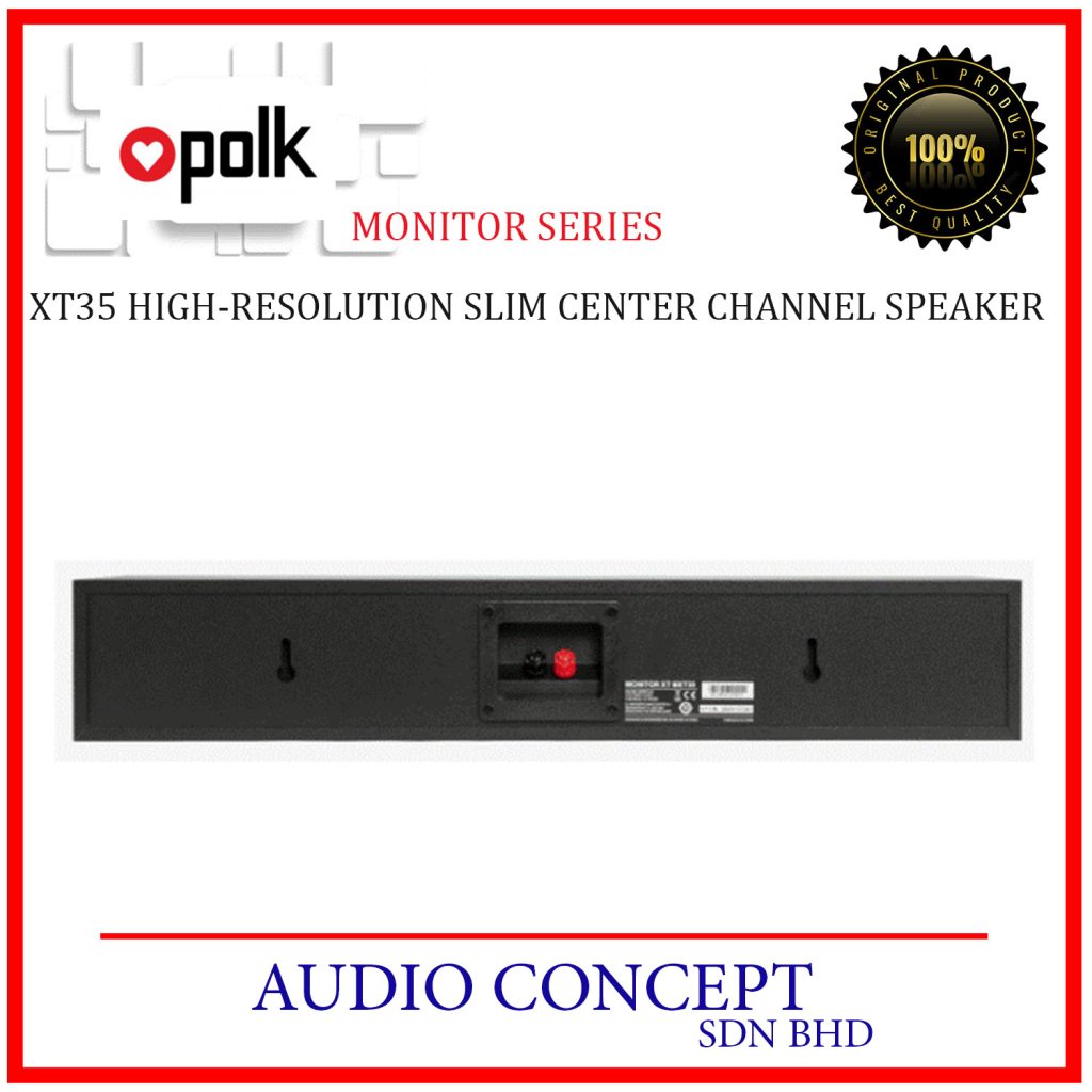 Polk Audio Monitor XT35 High-Resoulation Slim Center Channel Speaker ...