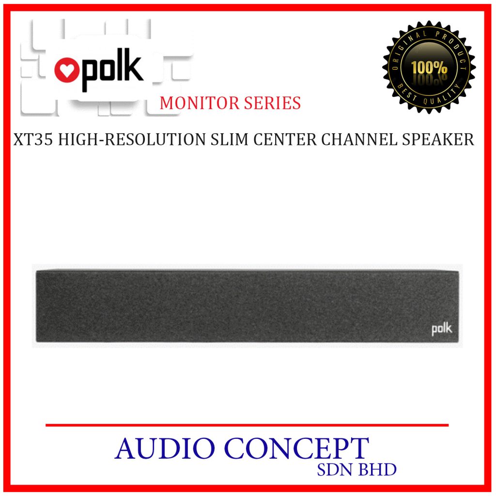 Polk Audio Monitor XT35 High-Resoulation Slim Center Channel Speaker ...