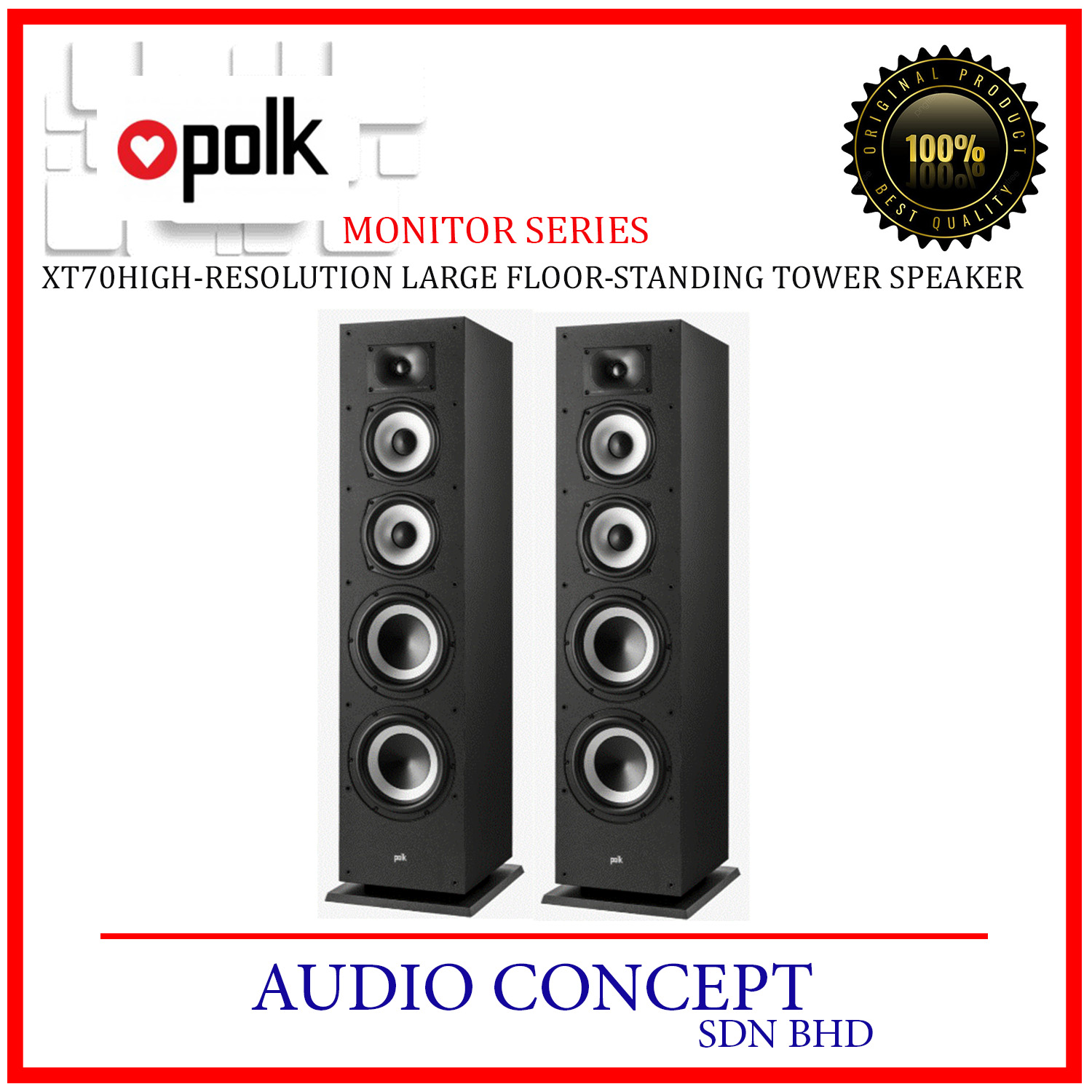 Polk Audio Monitor XT70 High-Resolution Large Floor-Standing Tower ...