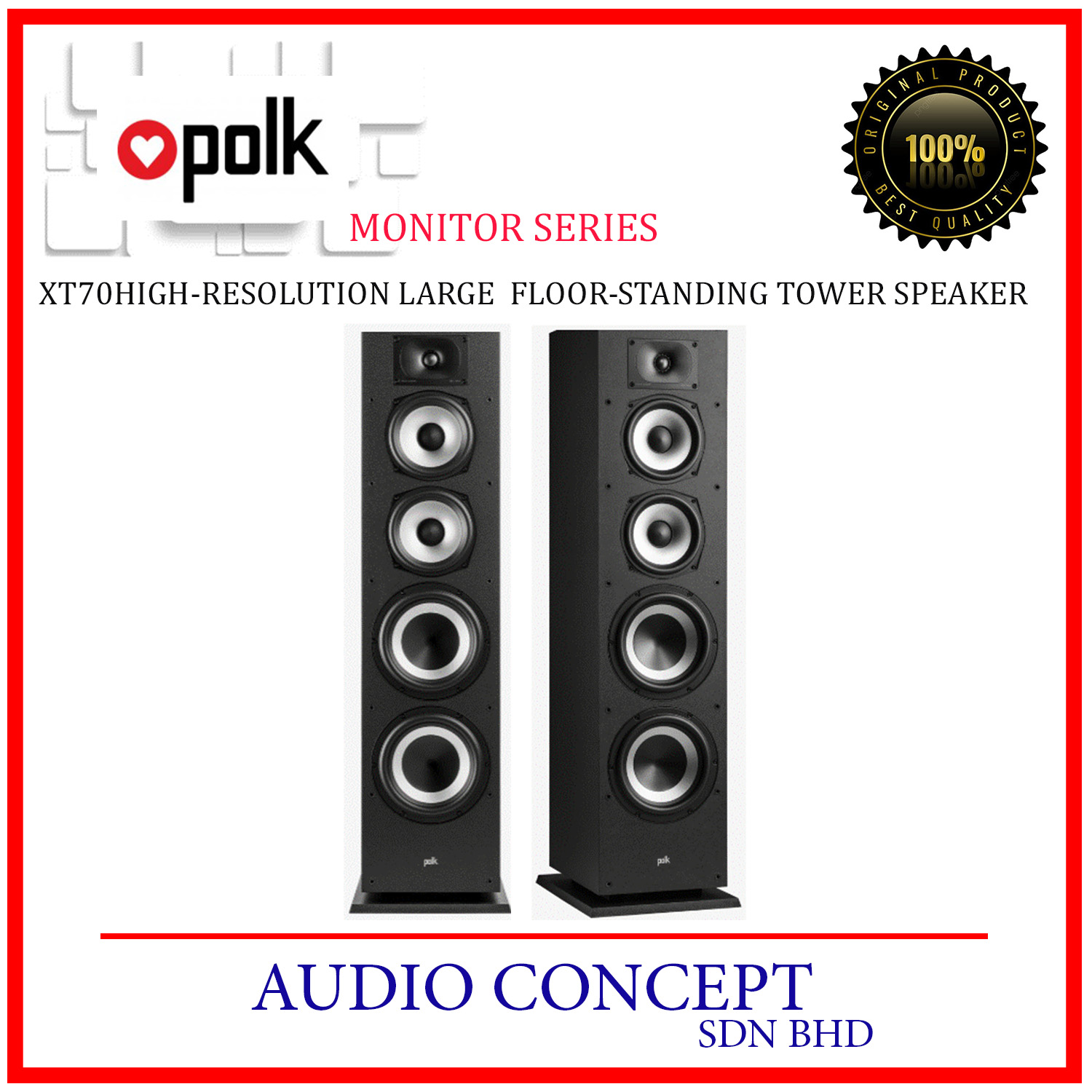 Polk Audio Monitor XT70 High-Resolution Large Floor-Standing Tower ...