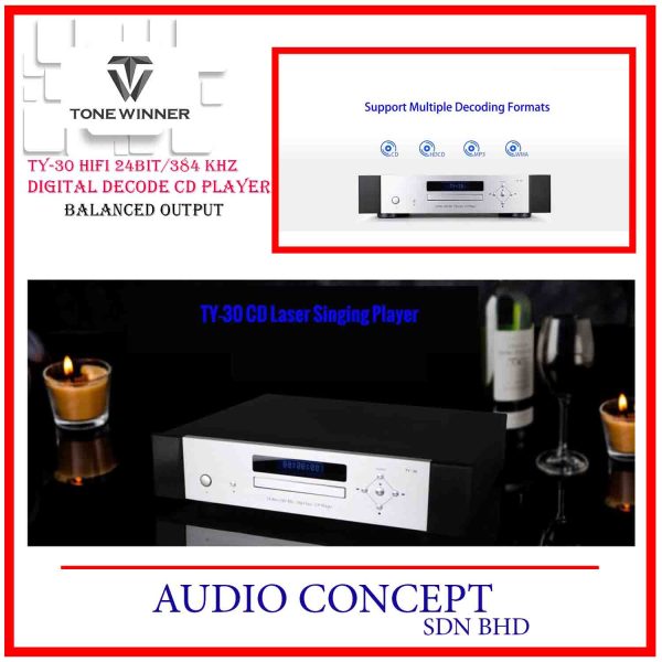 ToneWinner TY-30 HIFI CD Player (Balanced Output,24bit/384KHz Digital ...