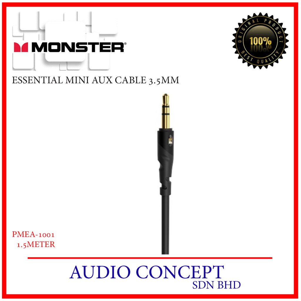 Monster Essentials 3.5mm to 3.5mm Audio Interconnect Cable - Audio Concept