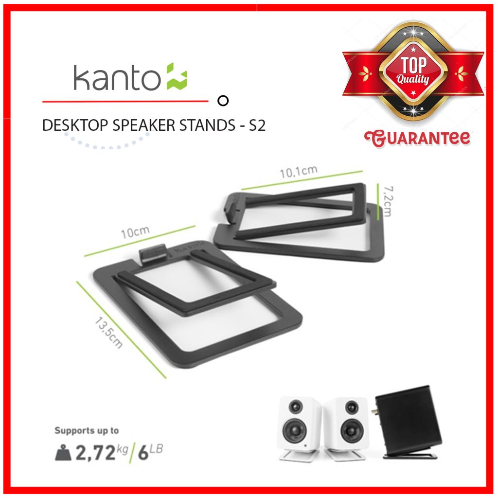 Kanto S2 Desktop Speaker Stands (White / Black) - Audio Concept